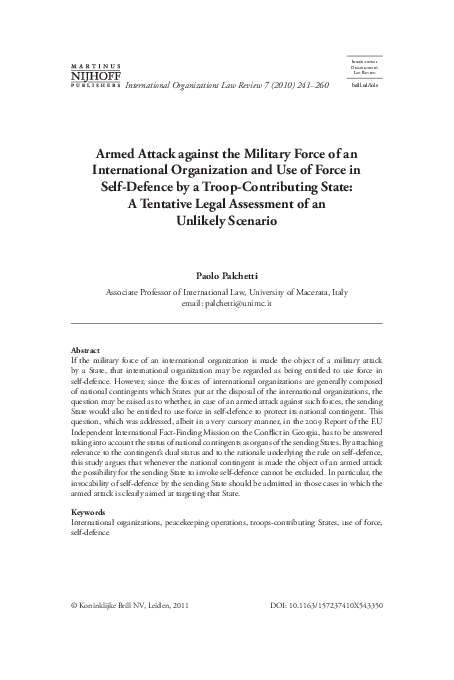 (PDF) - Armed attack against the military force of an international ...