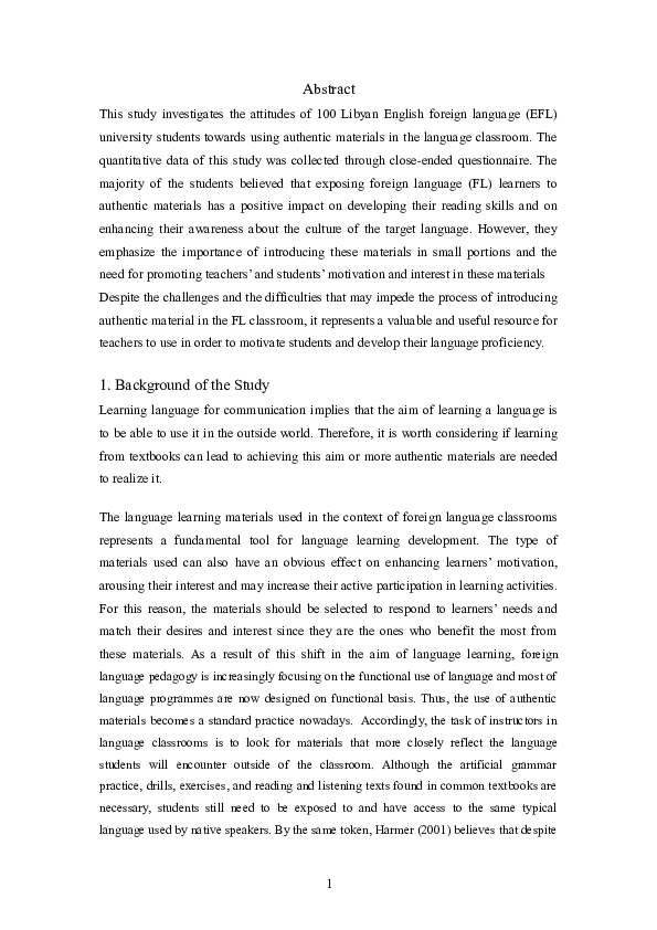 (DOC) Some Libya EFL University Students’ Attitudes towards Using ...