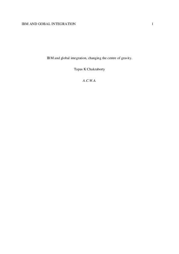 (DOC) IBM & Global Integration