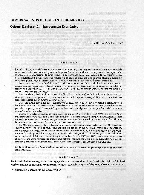 (PDF) DOMOS SALINOS DEL SURESTE DE MÉXICO Origen: Exploración ...