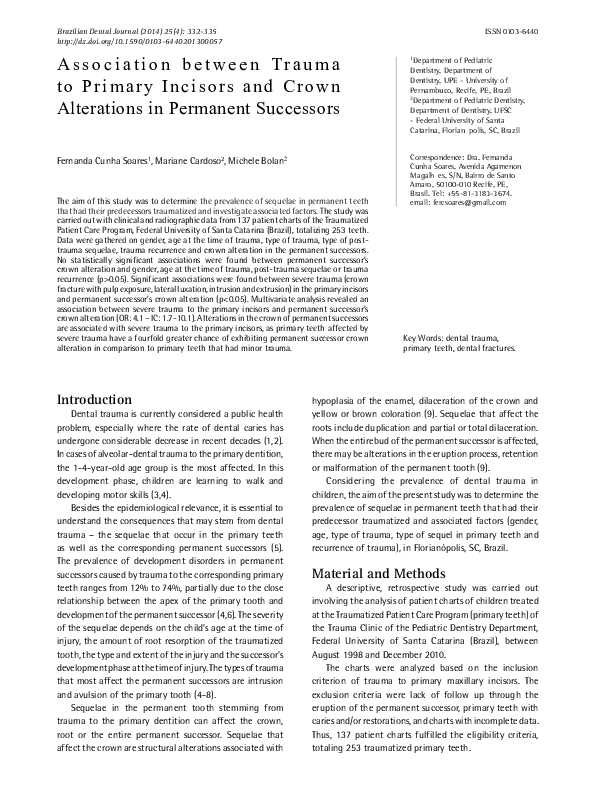 (PDF) The Alterations in Permanent Successors