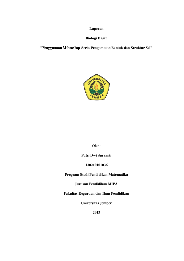 (DOC) Laporan Praktikum Biologi 1