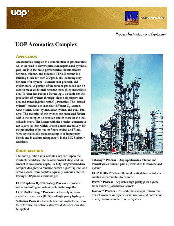 (PDF) UOP Aromatics Complex