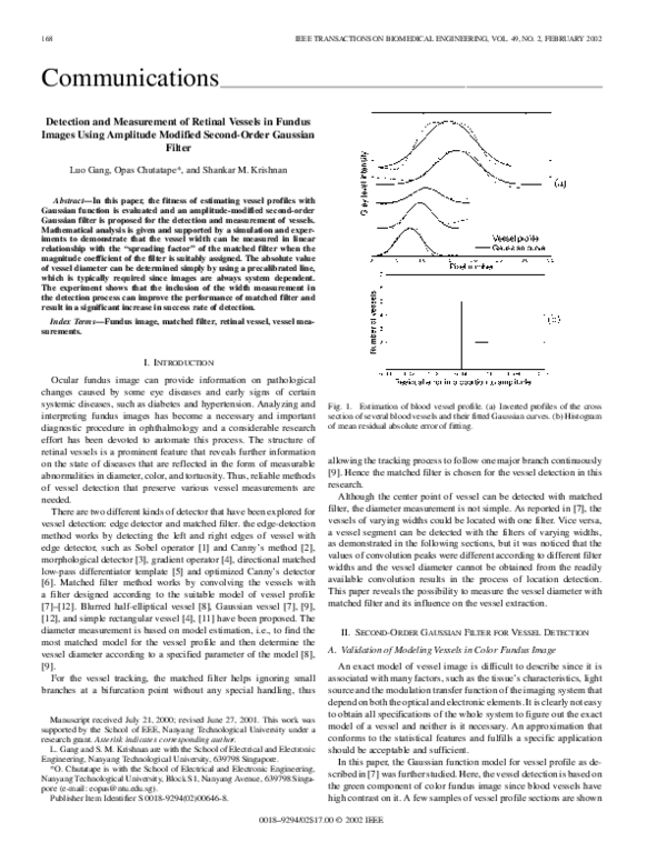 Pdf Detection And Measurement Of Retinal Vessels In Fundus Images