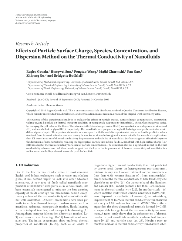 (PDF) Effects of Particle Surface Charge, Species, Concentration, and ...