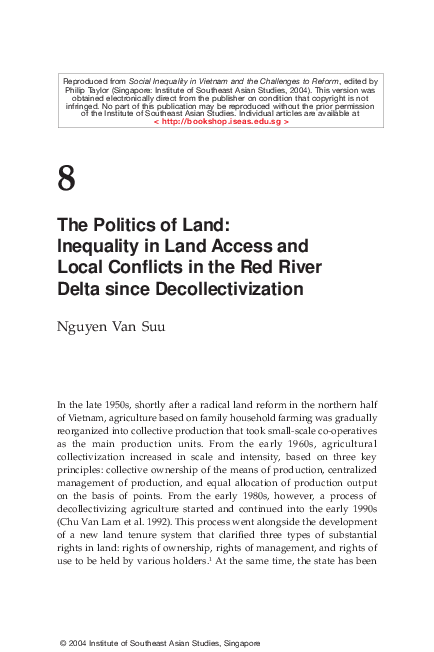 (PDF) The Politics of Land: Inequality in Land Access and Local ...