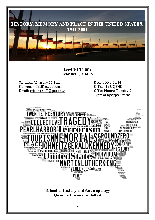 (PDF) History, Memory and Place syllabus