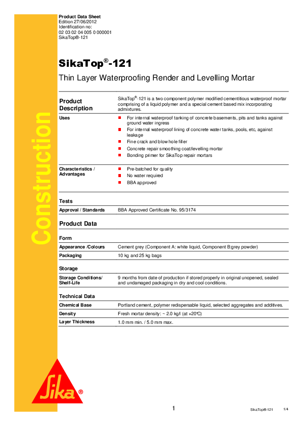 (PDF) Product Data Sheet Edition 27/06/2012 Identification no Thin ...