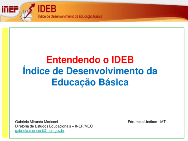 (PPT) Entendendo o ideb
