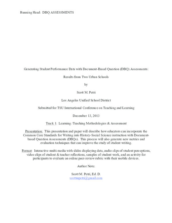 (PDF) DBQ Assessments