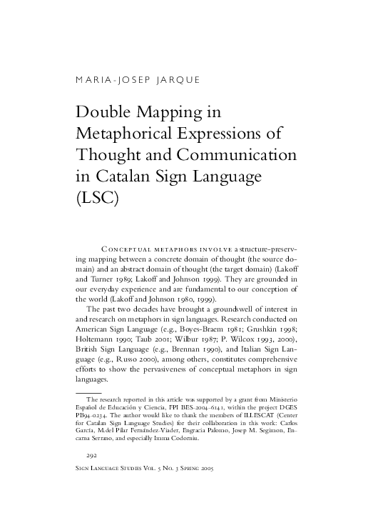 (PDF) (2005) Double Mapping in Metaphorical Expressions of Thought and ...