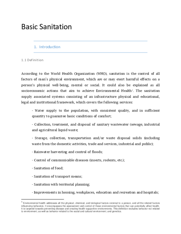 (DOC) Basic Sanitation
