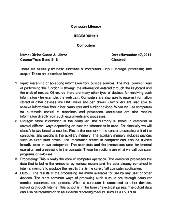(DOC) Computer Literacy