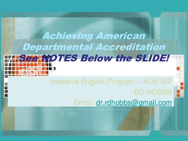 (PPT) Achieving Accreditation