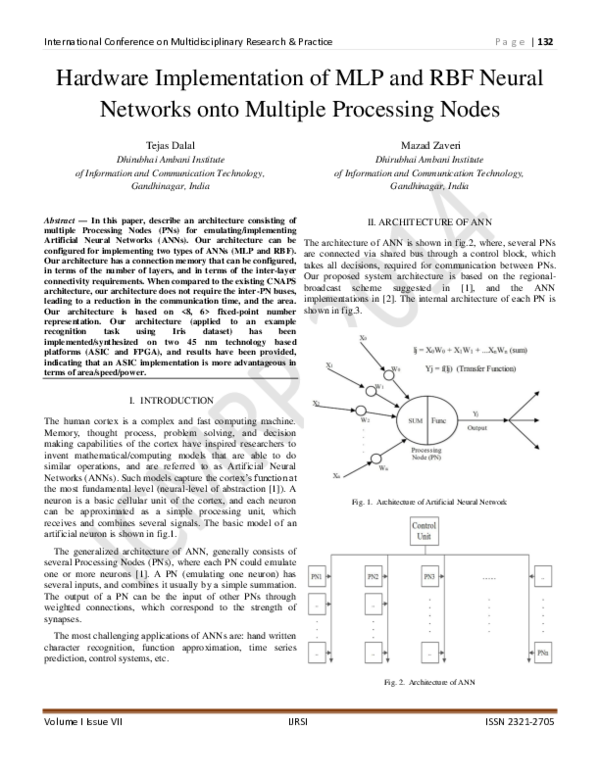 (PDF) Hardware Implementation of MLP and RBF Neural Networks onto ...