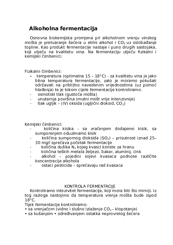 (DOC) Alkoholna fermentacija