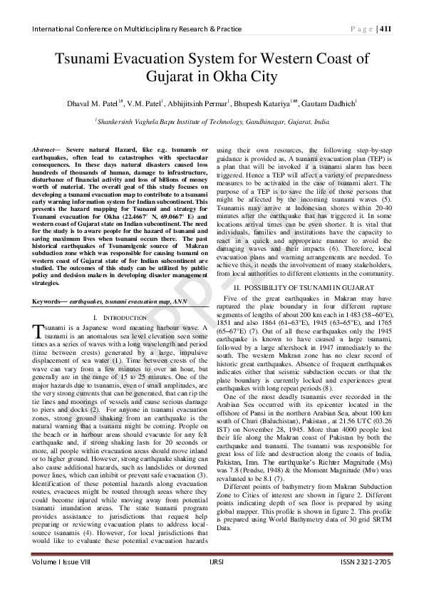 (PDF) Tsunami Evacuation System for Western Coast of Gujarat in Okha ...