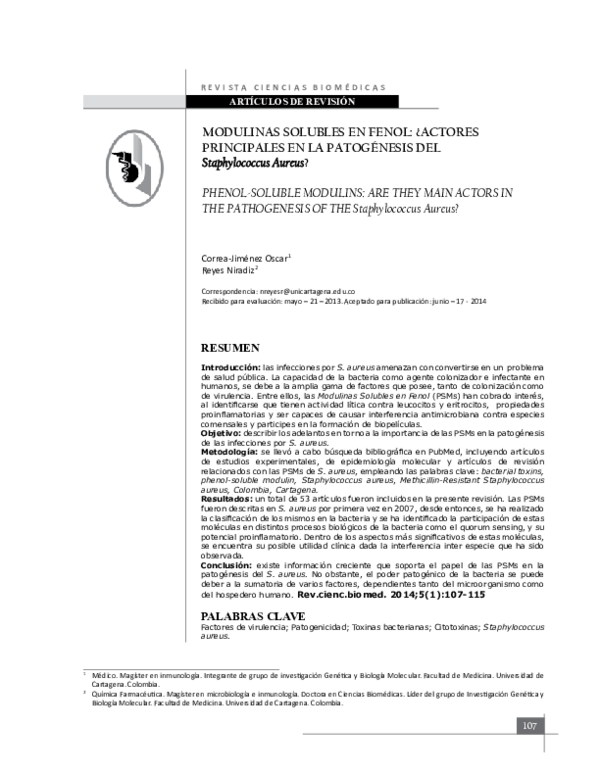 (PDF) PHENOL-SOLUBLE MODULINS: ARE THEY MAIN ACTORS IN THE PATHOGENESIS ...