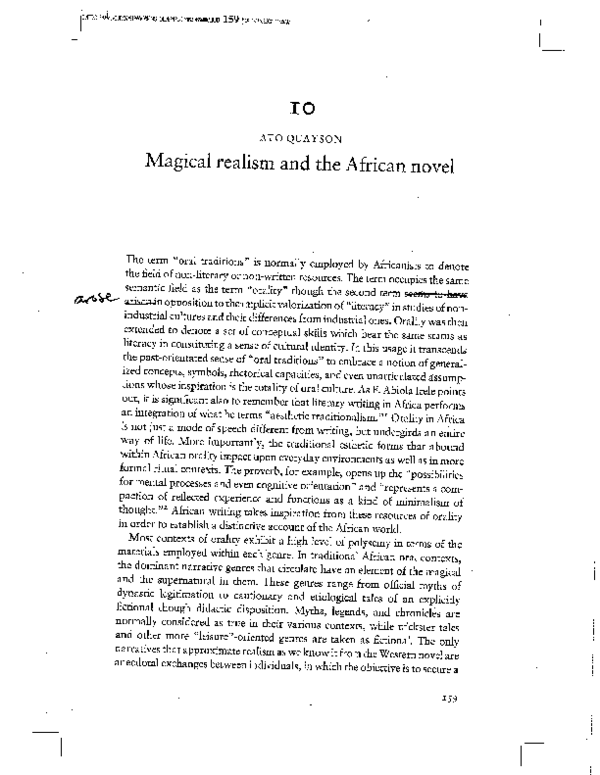 (PDF) Magical Realism and the African Novel