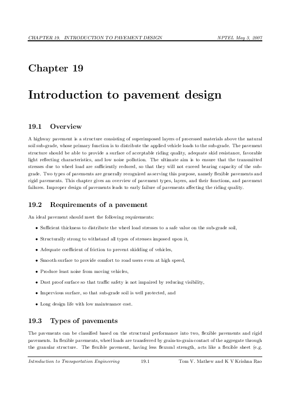 (PDF) Introduction to pavement design