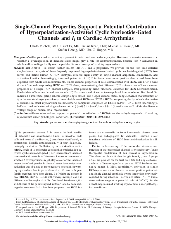 (PDF) Single-Channel Properties Support a Potential Contribution of ...