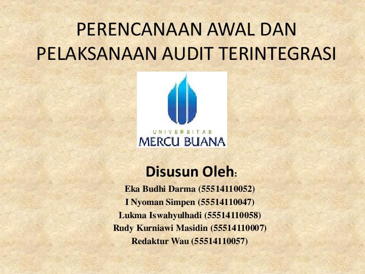 (PDF) Slide Presentasi Perencanaan Awal Audit