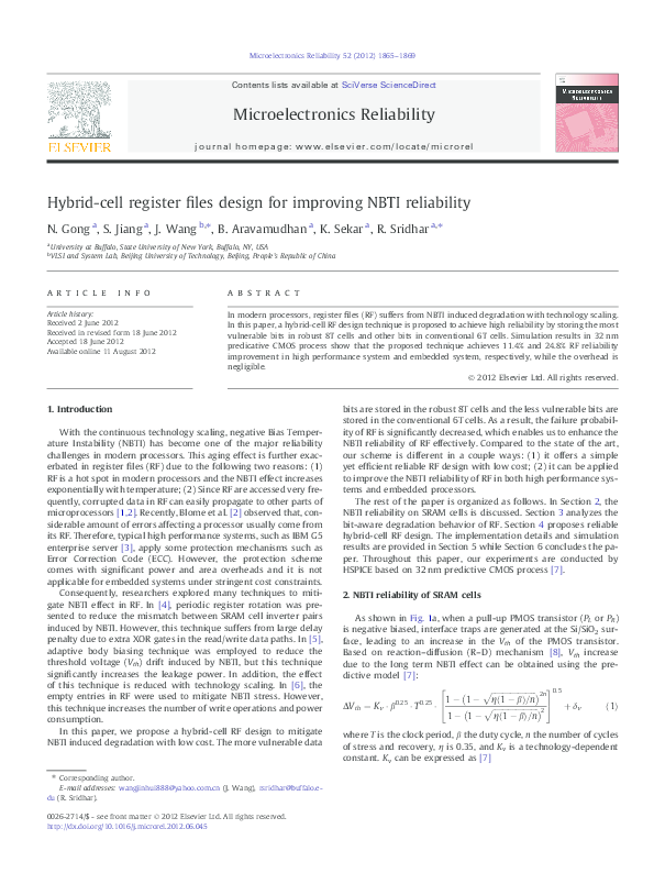 (PDF) Hybrid-cell register files design for improving NBTI reliability