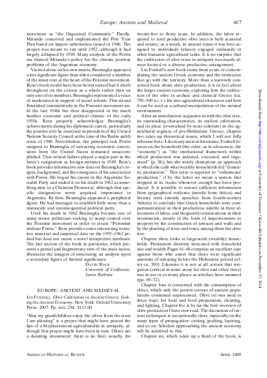 (PDF) Review of Lin Foxhall. Olive Cultivation in Ancient Greece ...