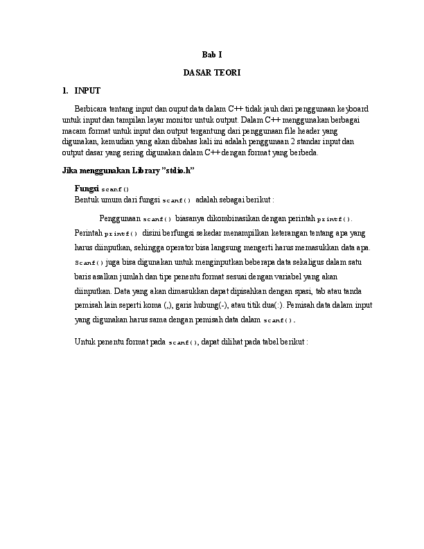 Doc Input And Output C