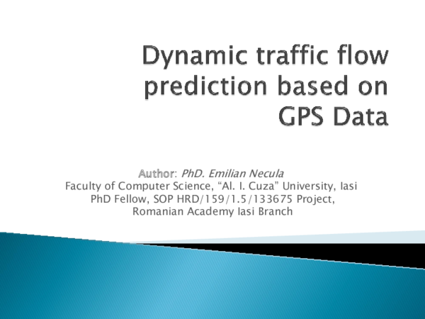 (PDF) Dynamic traffic flow prediction based on GPS Data