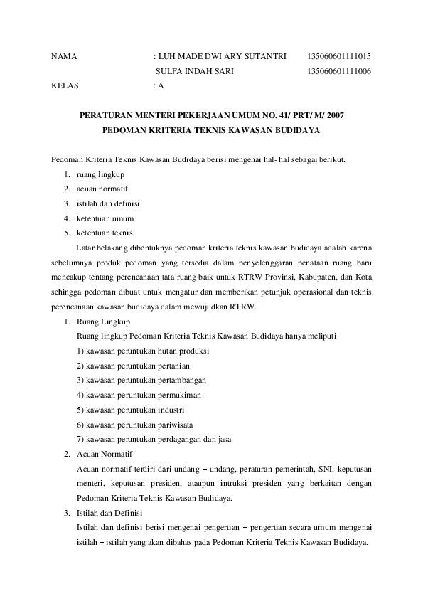 Doc Muatan Permen Pu No 41 2007 Dan Permen Pu No 20 2007