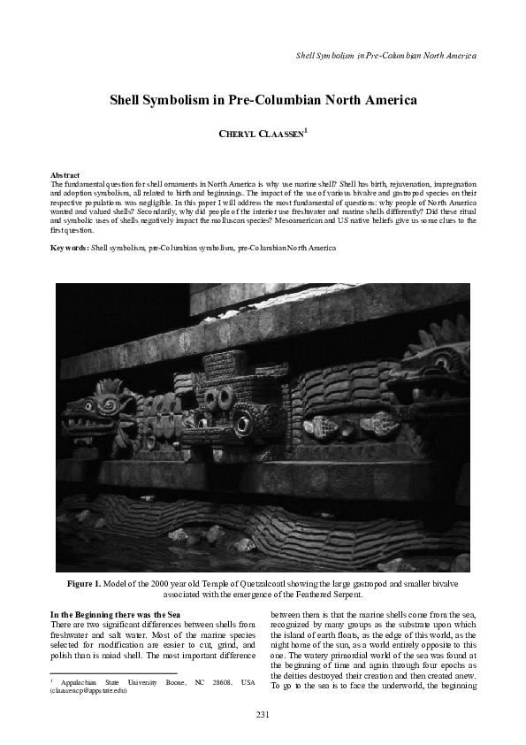 (PDF) Shell Symbolism in Pre-Columbian North America 2008