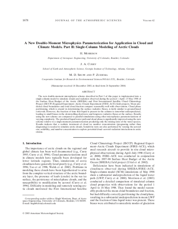 Pdf A New Double Moment Microphysics Parameterization For Application