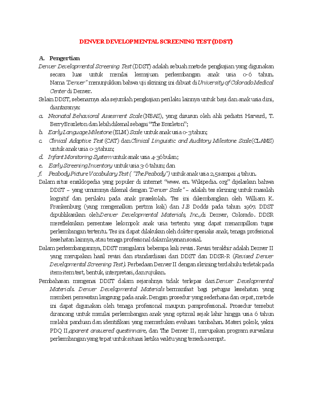 (DOC) tes denver pada pediatri