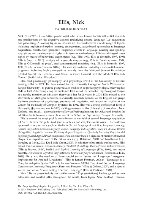 (PDF) Nick Ellis