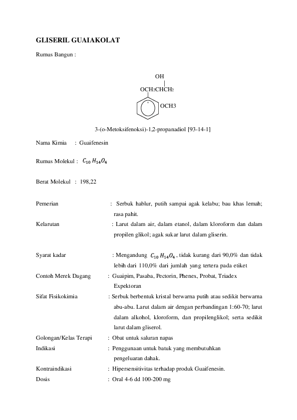 (DOC) GLISERIL GUAIAKOLAT