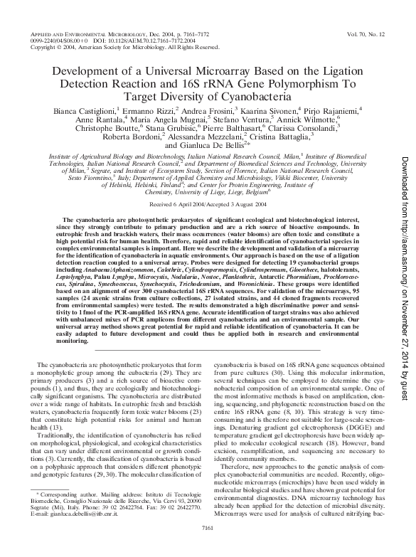Pdf Development Of A Universal Microarray Based On The Ligation