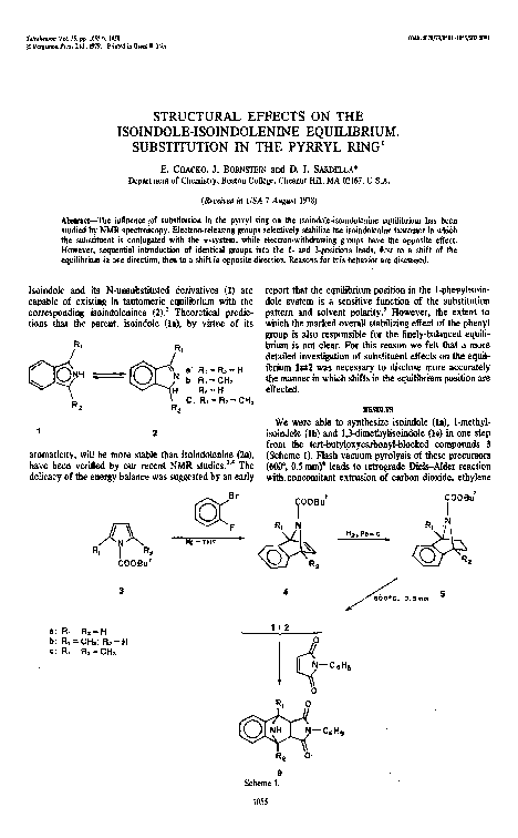 Structural effects on the isoindole-isoindolenine equilibrium ...