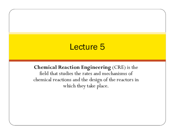 (PDF) Chemical Reaction Engineering