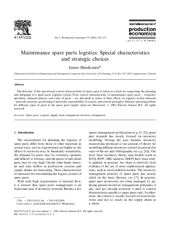 How To Develop A Spare Parts Stocking Strategy | Reviewmotors.co