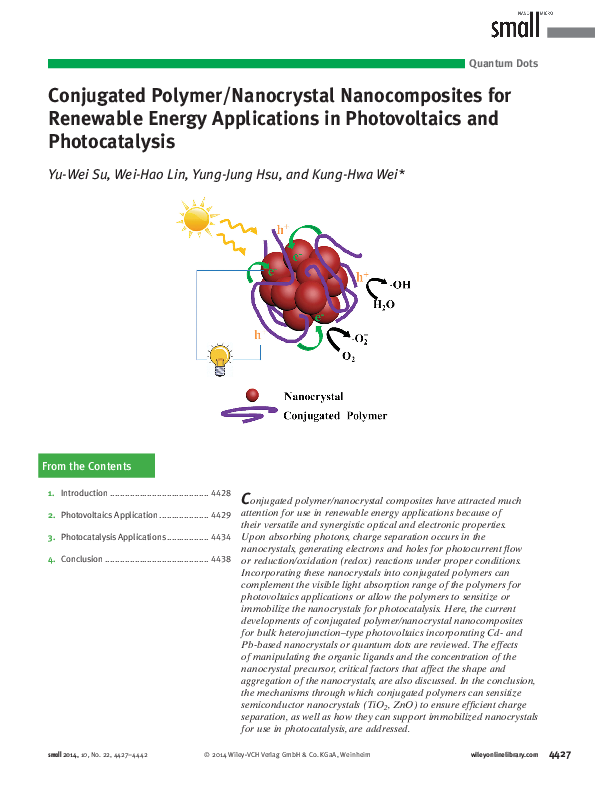 (PDF) Conjugated Polymer/Nanocrystal Nanocomposites for Renewable ...