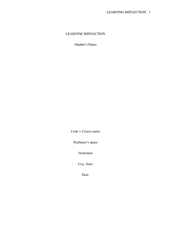 (DOC) Individual Reflective Essay