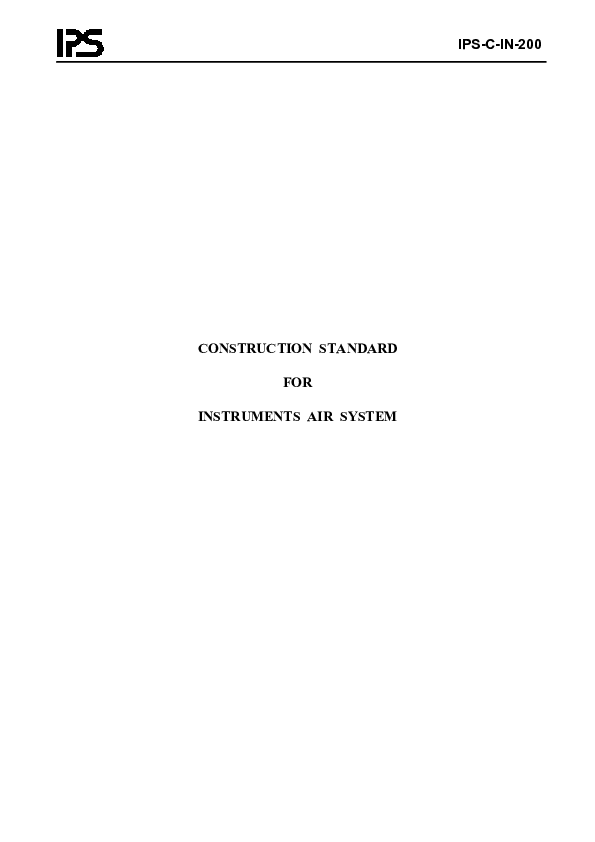 (PDF) IPS-C-IN-200 CONSTRUCTION STANDARD FOR INSTRUMENTS AIR SYSTEM