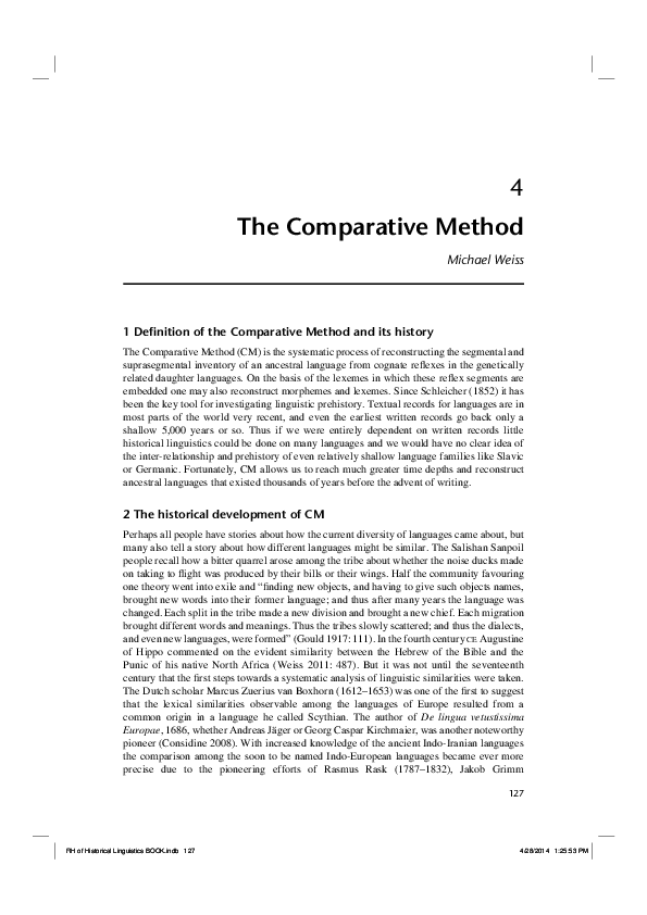 (PDF) The Comparative Method