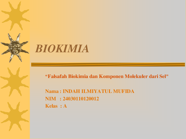 (PPT) Falsafah Biokimia dan Komponen Molekuler dari Sel