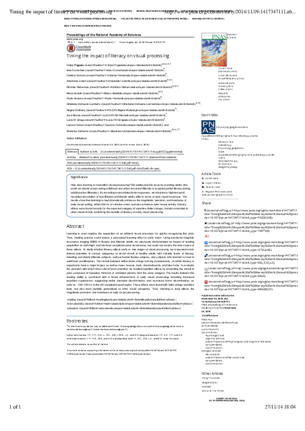 Timing the impact of literacy on visual processing