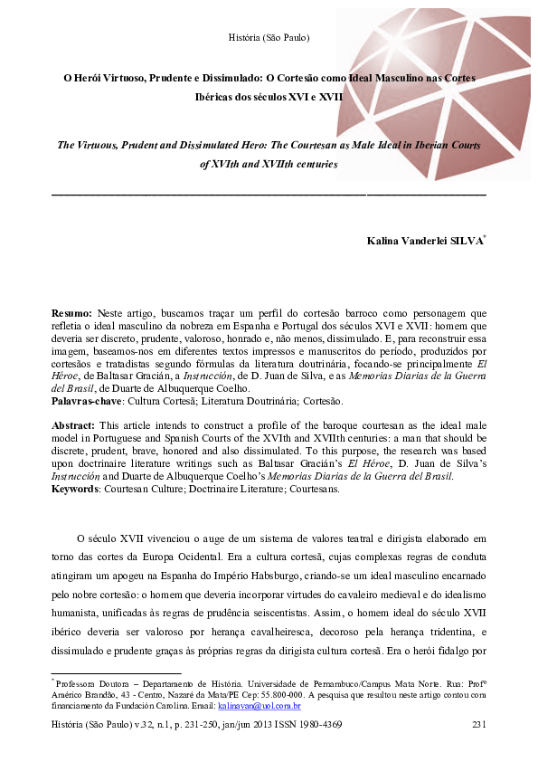 (PDF) The Virtuous, Prudent and Dissimulated Hero: The Courtesan as ...