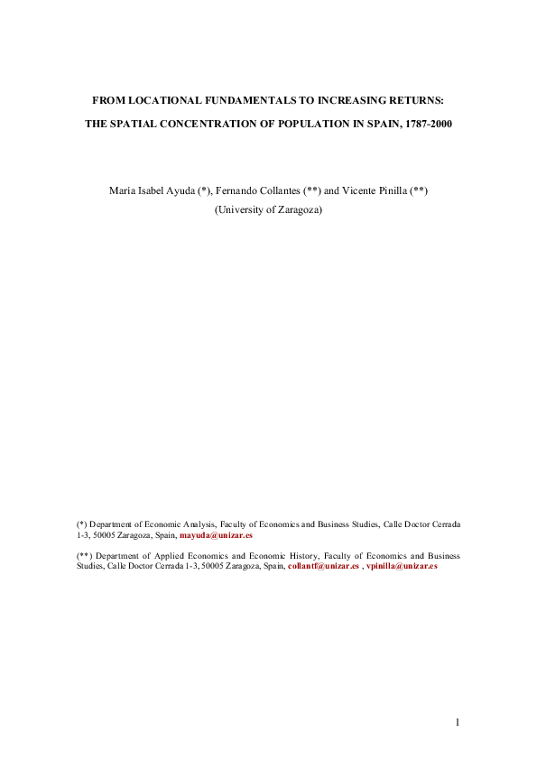 Pdf Measuring Spatial Concentration The Use Of Threshold Profiles