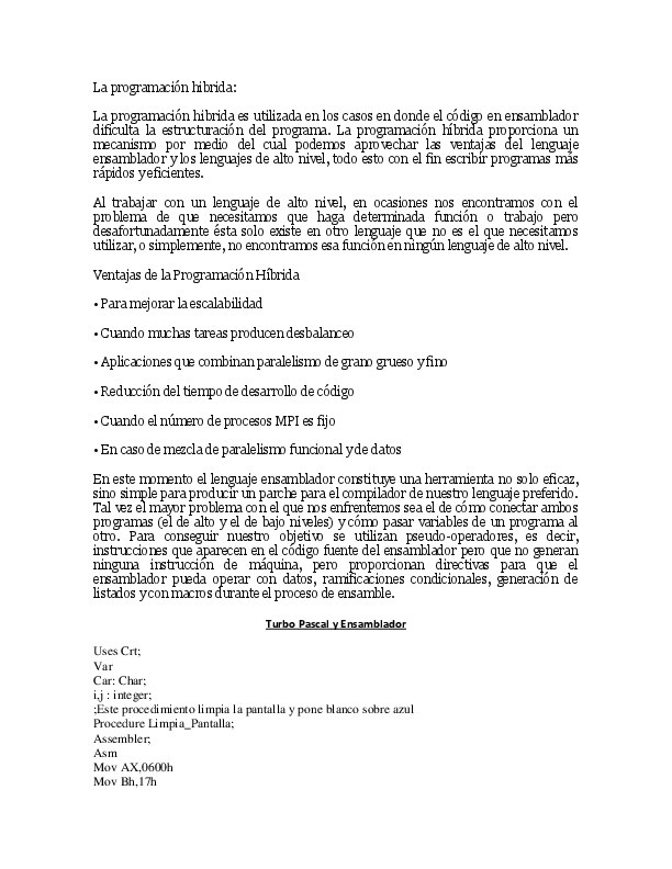 (DOC) La programación hibrida