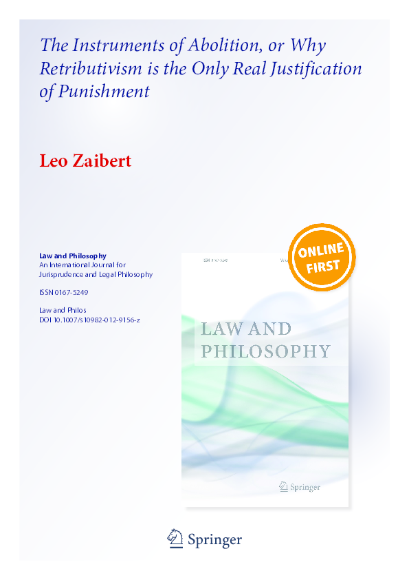 (PDF) The Instruments of Abolition, or Why Retributivism is the Only ...